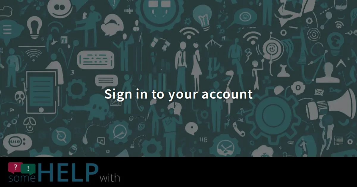 Sign in to your account